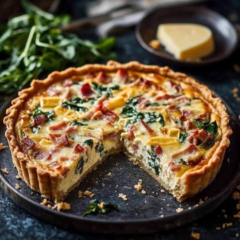 Délicieuse Quiche Crémeuse aux Lardons Fumés et Fromage Fondant: La ...