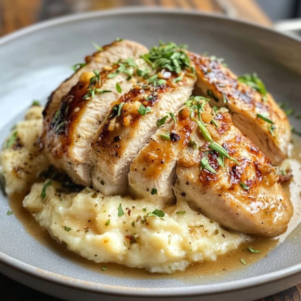 Poulet Juteux au Beurre d'Ail et Purée Crémeuse Délicieuse - Cuisine ...