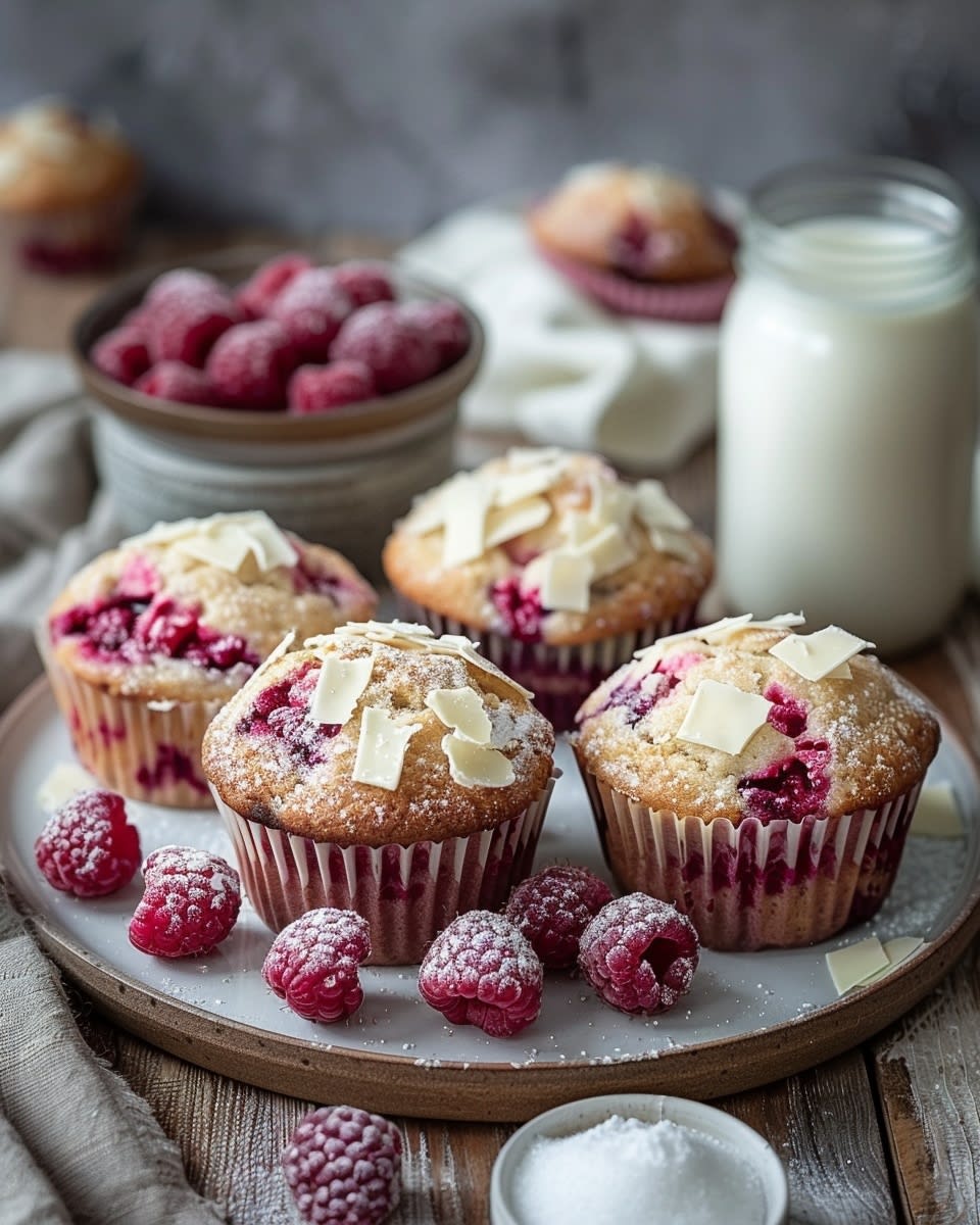 Recette Délicieuse de Muffins aux Framboises et Chocolat Blanc ...